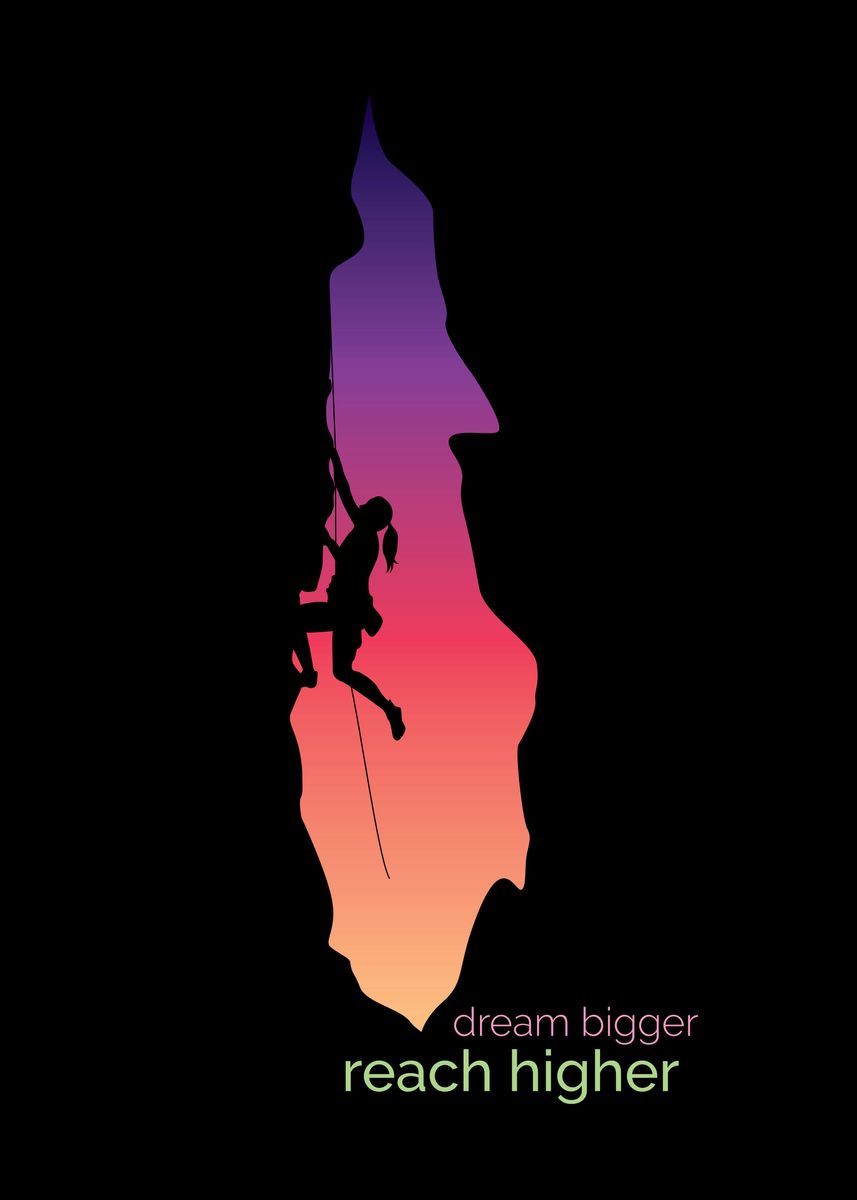 'Climbing motivation' Poster, picture, metal print, paint by Simon ...