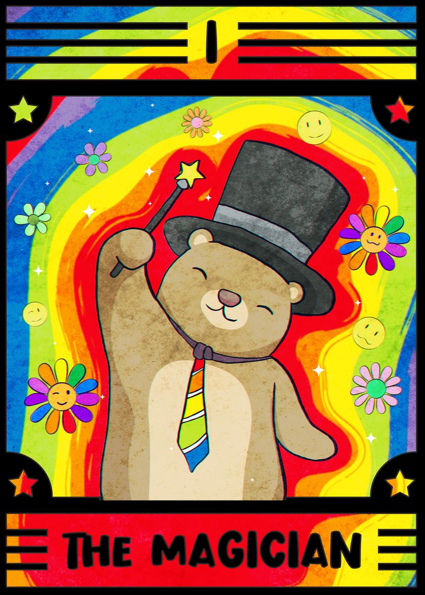 'Kidcore The Magician Bear' Poster, picture, metal print, paint by ...