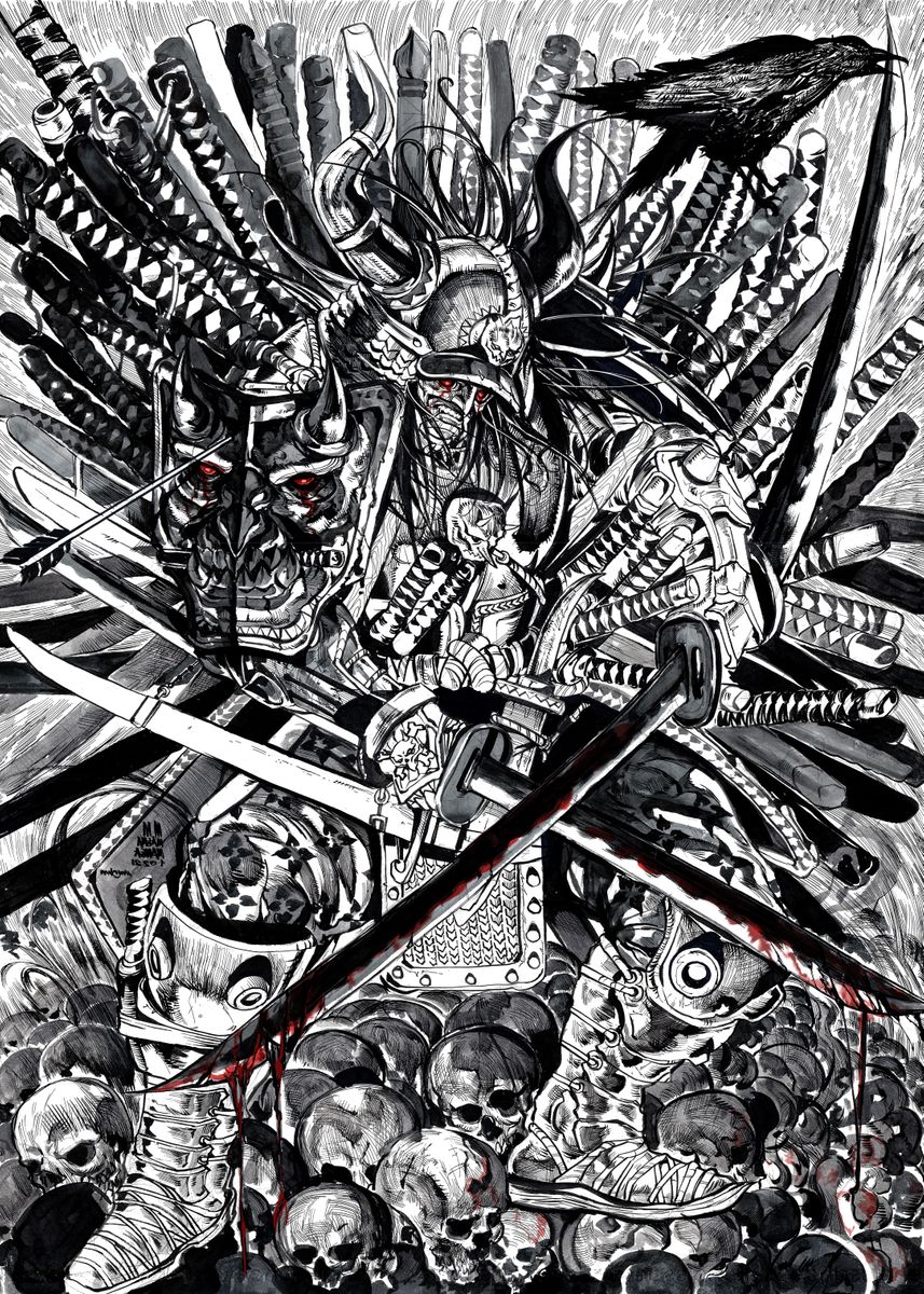 'Samurai swords' Poster, picture, metal print, paint by Faissal Thomas ...