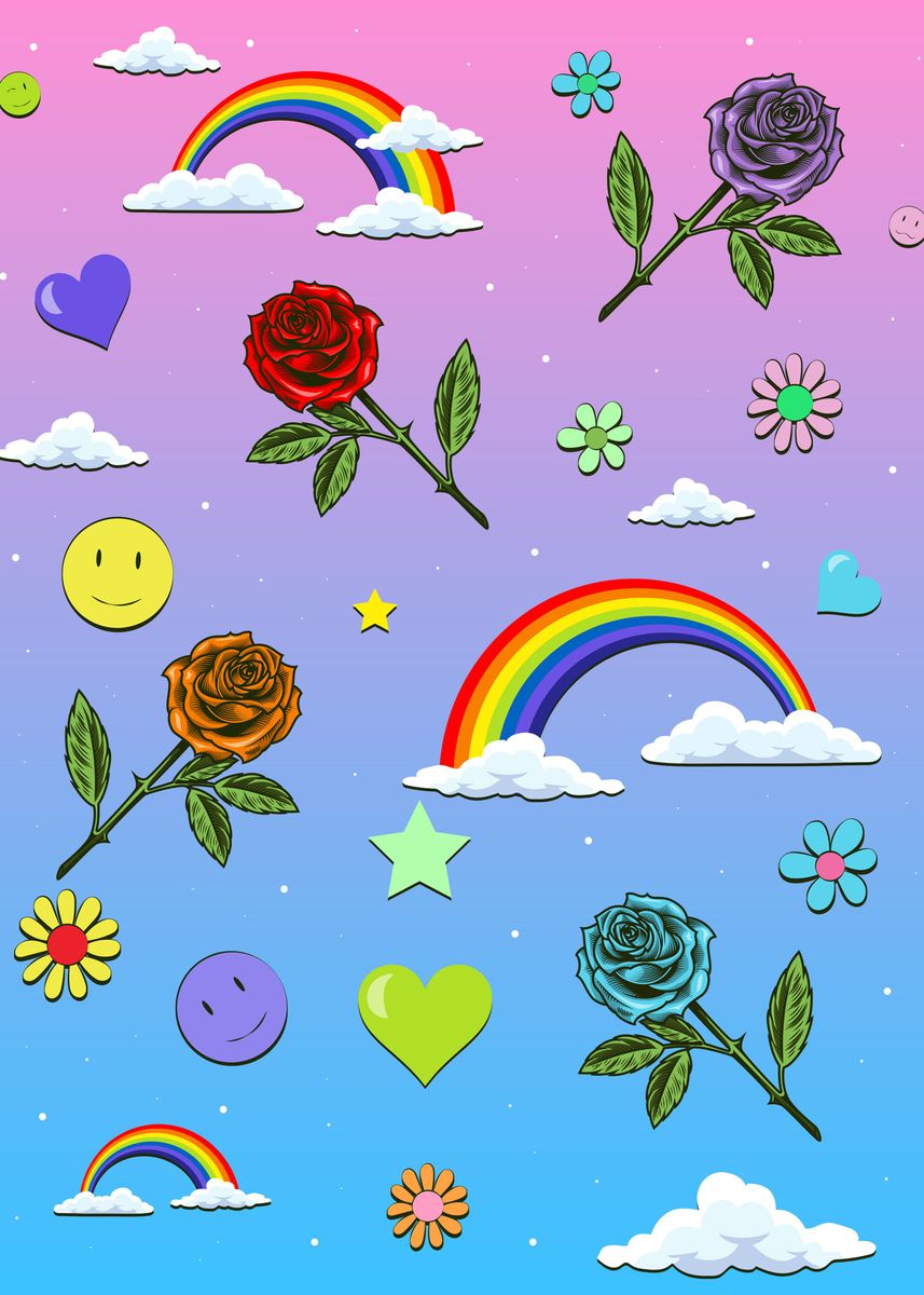 'Kidcore 80s 90s Collection' Poster, picture, metal print, paint by ...