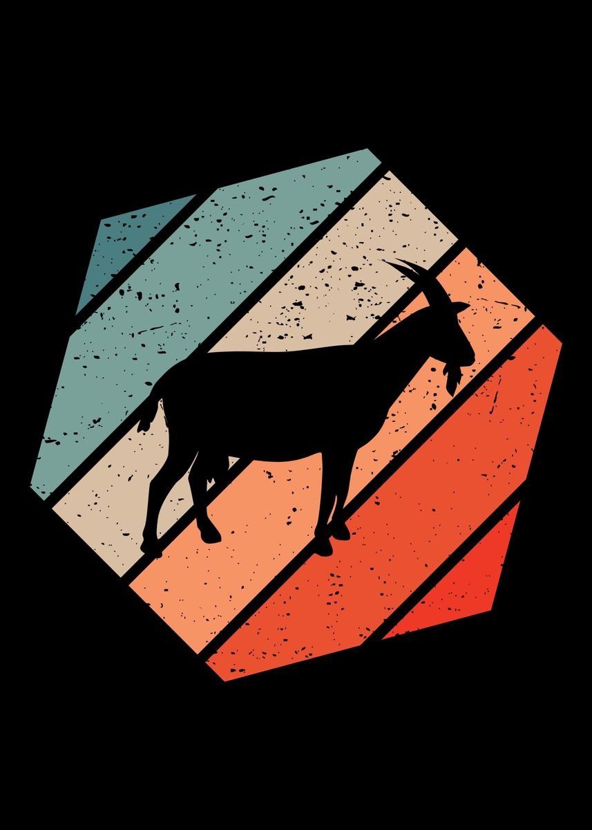 'Goat Retro Vintage' Poster, picture, metal print, paint by royalsigns ...