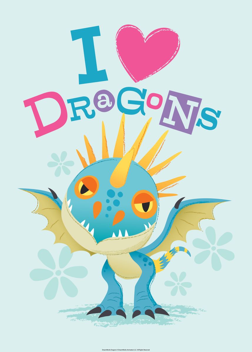 'Love of Dragons' Poster by How To Train Your Dragon | Displate