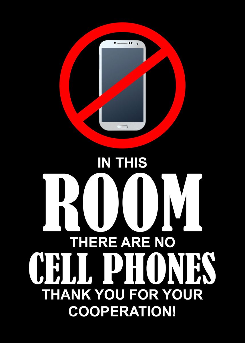 'No Cell Phone Wall Art' Poster, picture, metal print, paint by ...