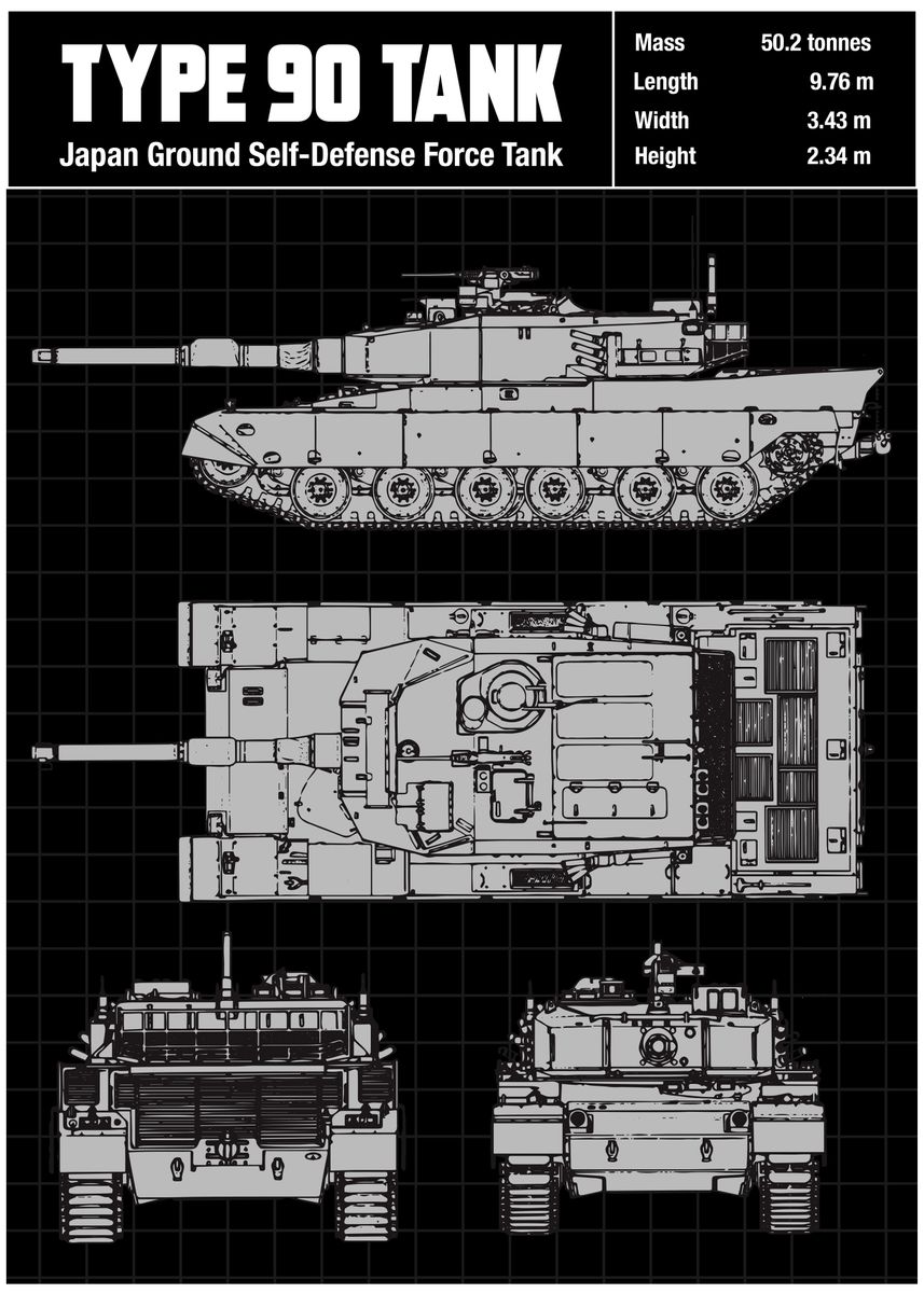 'TYPE 90 TANK' Poster, picture, metal print, paint by theanomalius ...