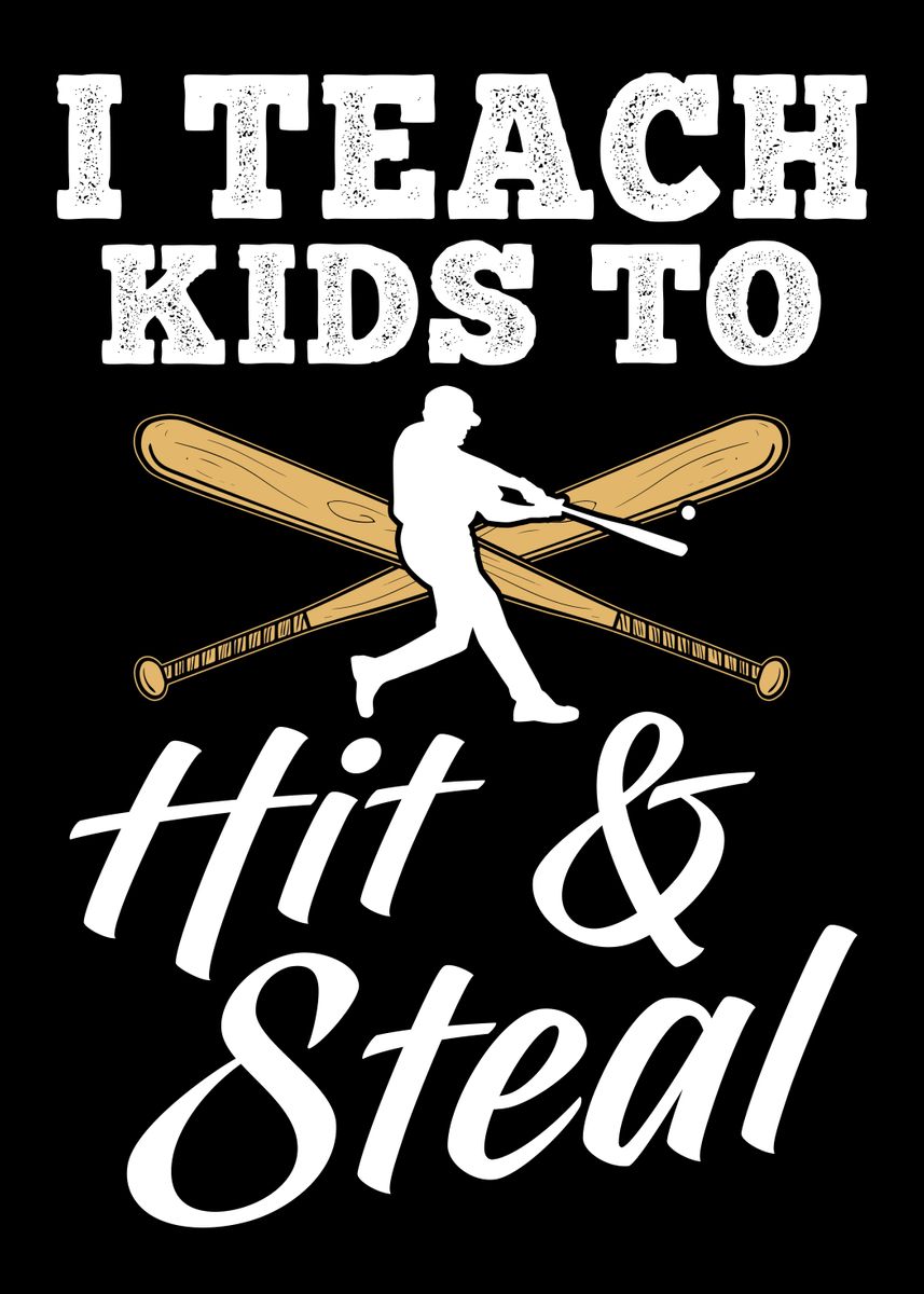 'Baseball Softball Coach' Poster, picture, metal print, paint by ...