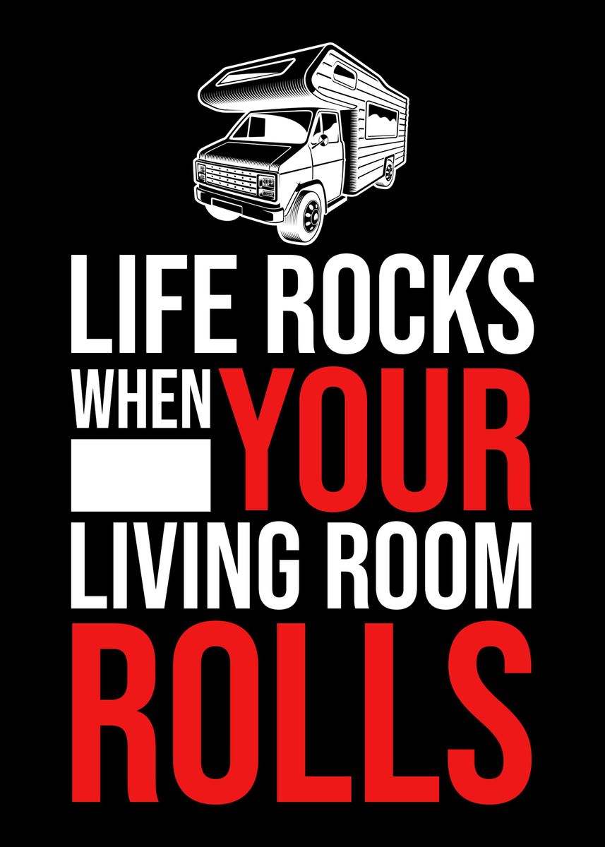 'RV Camper Van Motorhome' Poster, picture, metal print, paint by ...