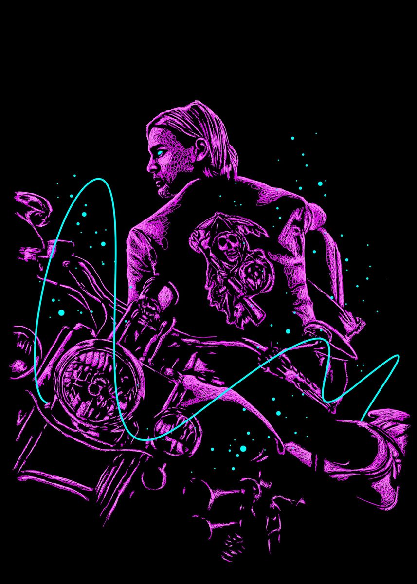 'Anarchy Bestselling Neon' Poster, picture, metal print, paint by ...