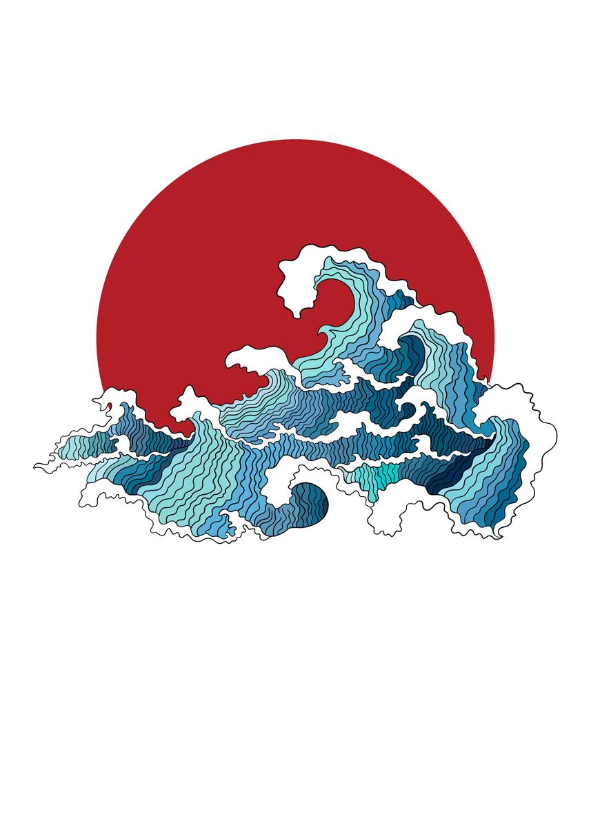 'Japan wave' Poster by Karin Studio | Displate