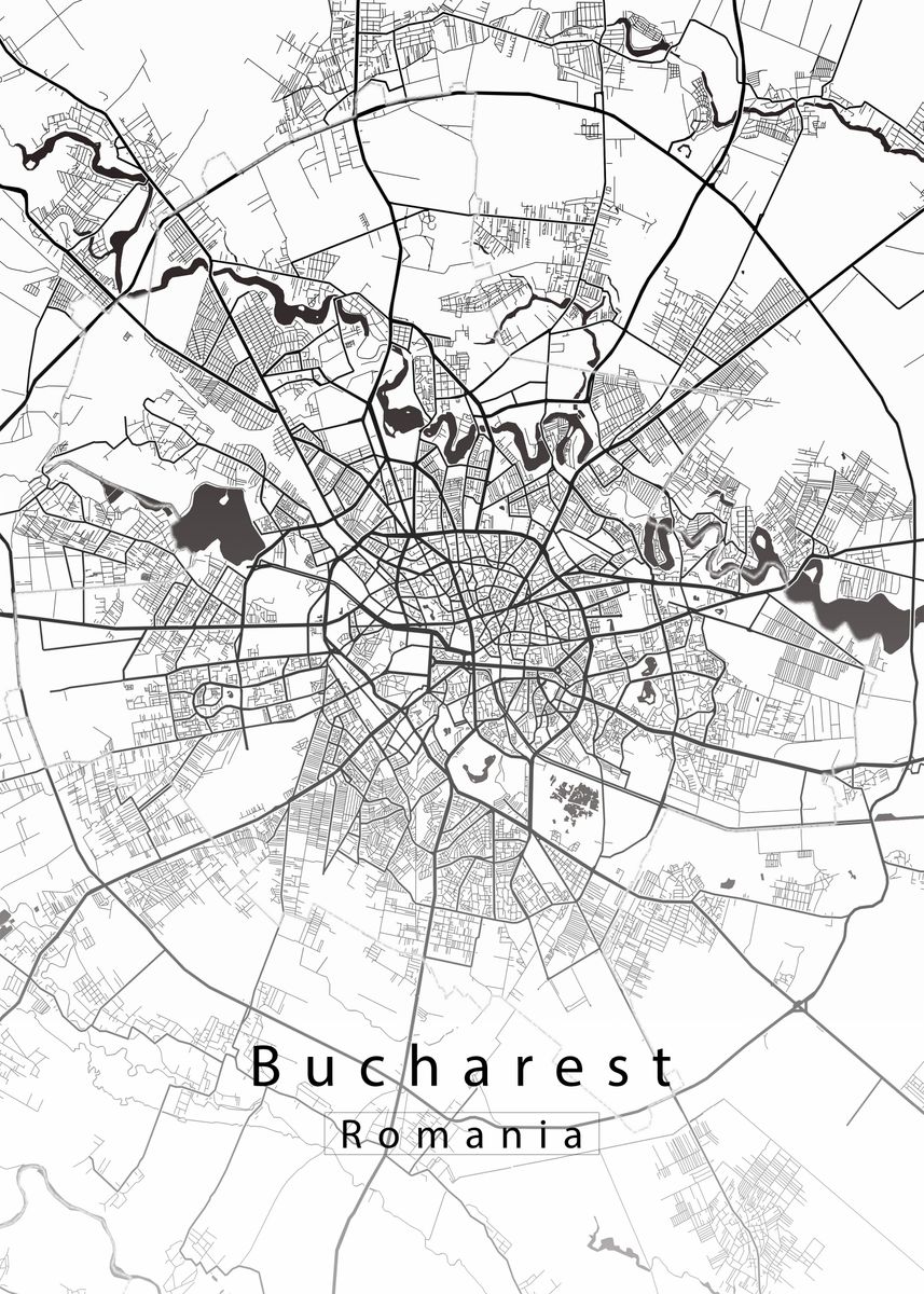 'Bucharest City Map' Poster by Robin Niemczyk | Displate