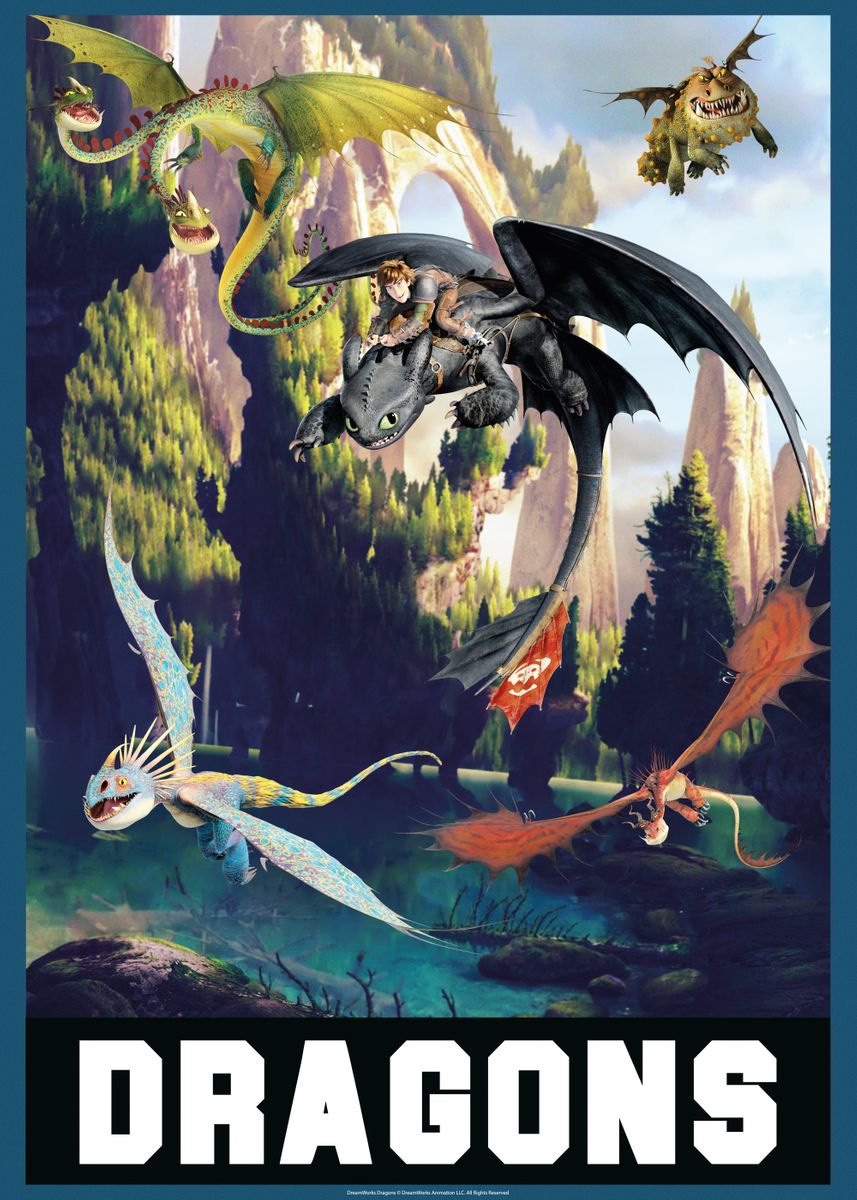 'Dragons Edge' Poster, picture, metal print, paint by How To Train Your ...