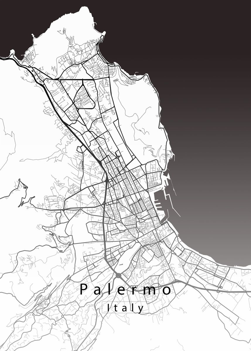'Palermo City Map' Poster by Robin Niemczyk | Displate