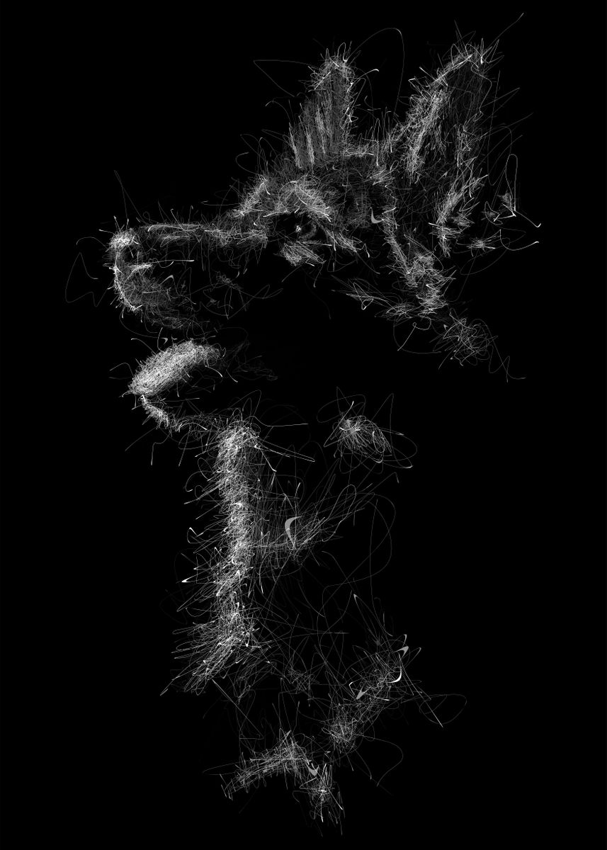 'Scribble Dog' Poster, picture, metal print, paint by Fill Artwork ...