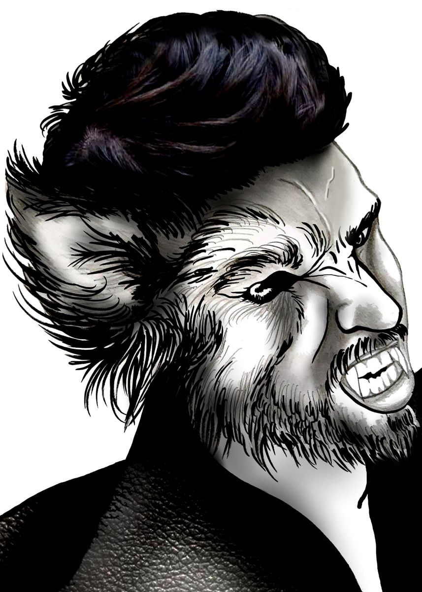 'Handsome Werewolf' Poster, picture, metal print, paint by Milla ...