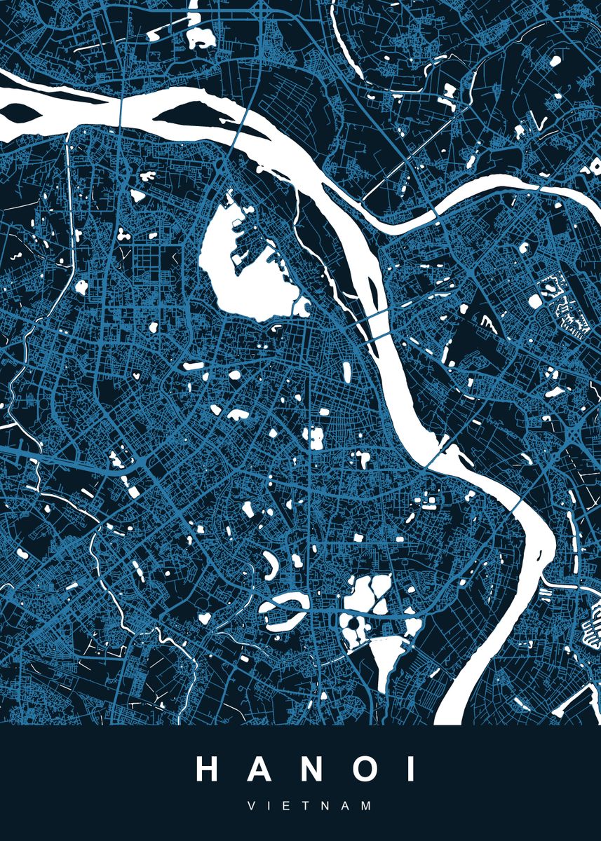 'HANOI Map VIETNAM' Poster by UrbanMaps | Displate