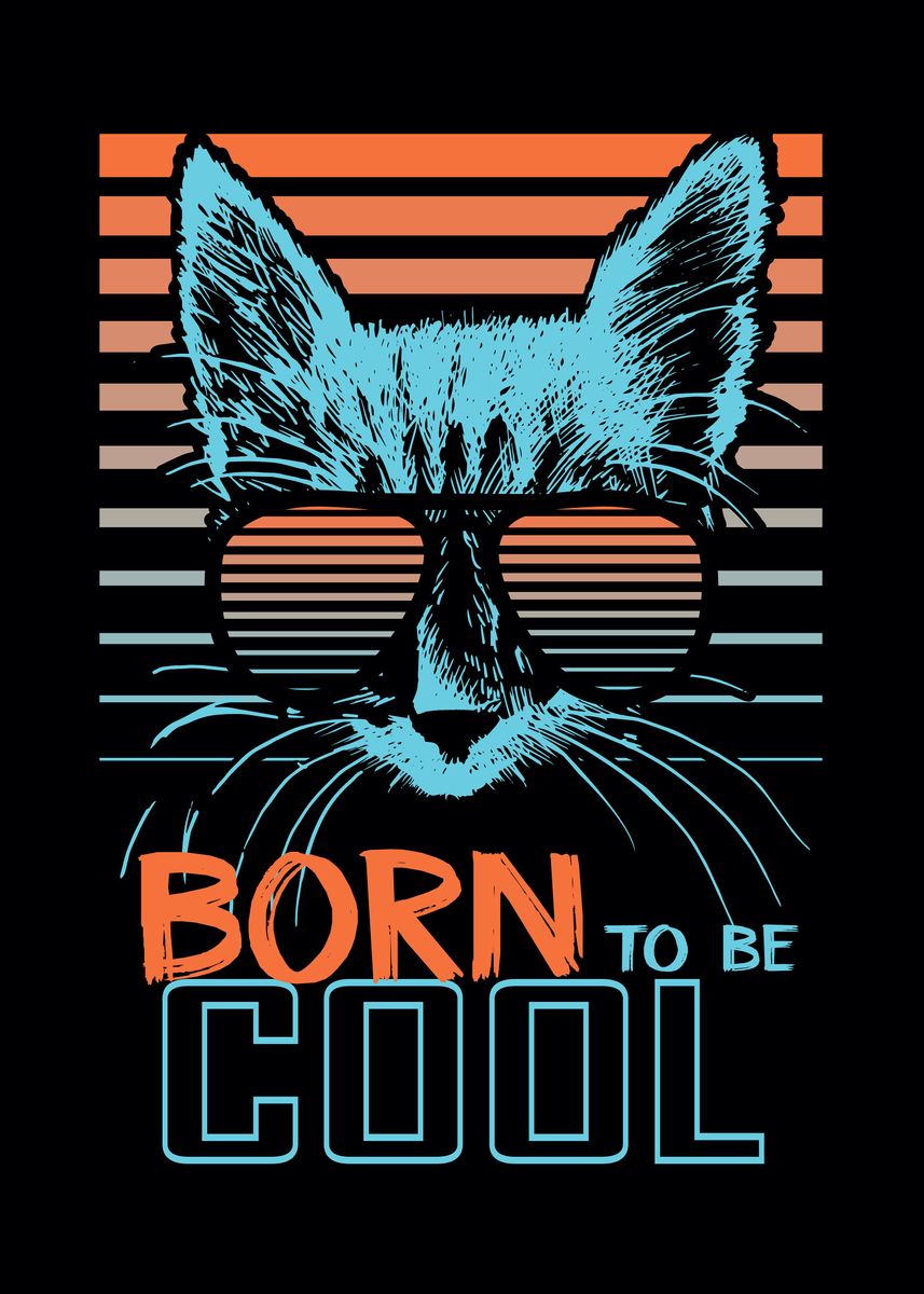 'Cool cat' Poster by MARINA SMORODINSKAYA | Displate