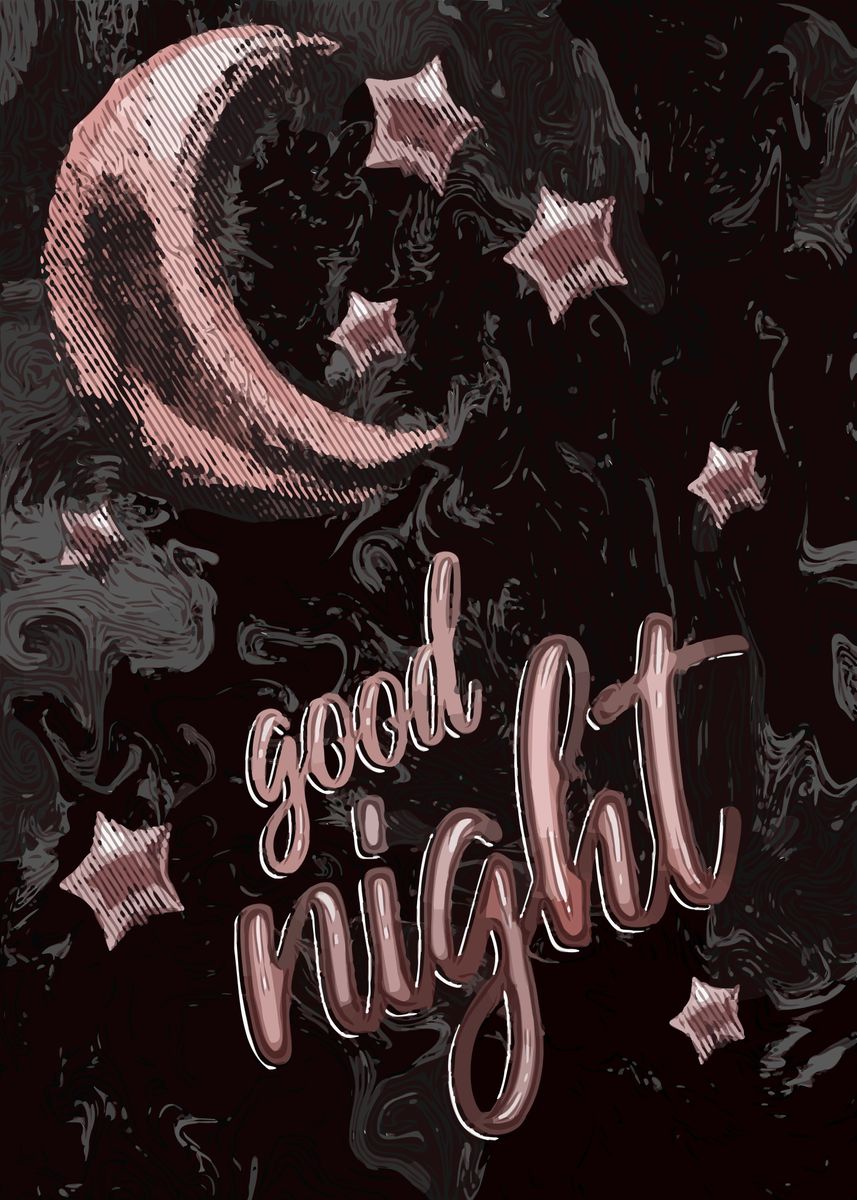 'Good Night' Poster, picture, metal print, paint by KalliDesignShop ...
