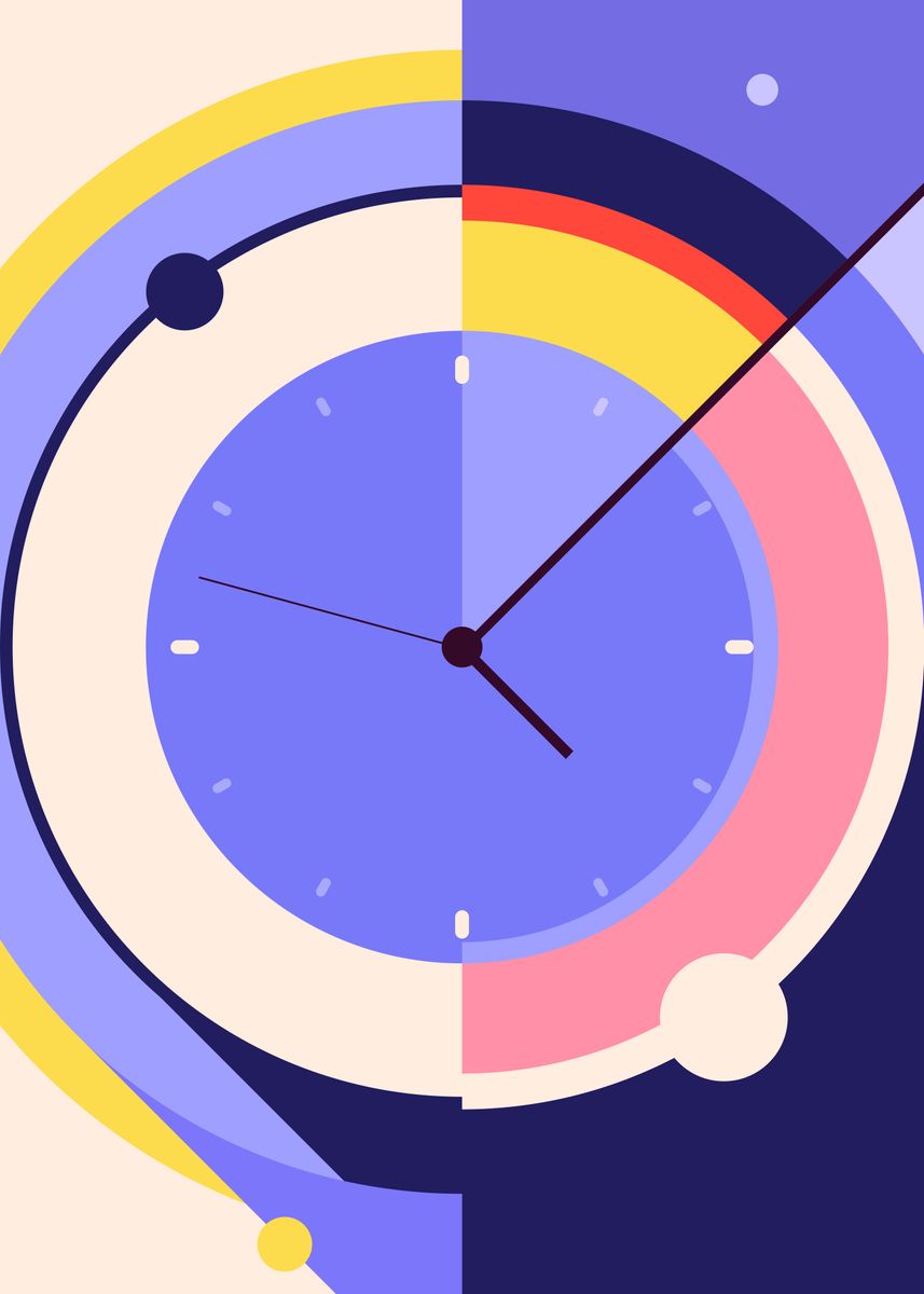 'Abstract clock' Poster, picture, metal print, paint by KurArt | Displate