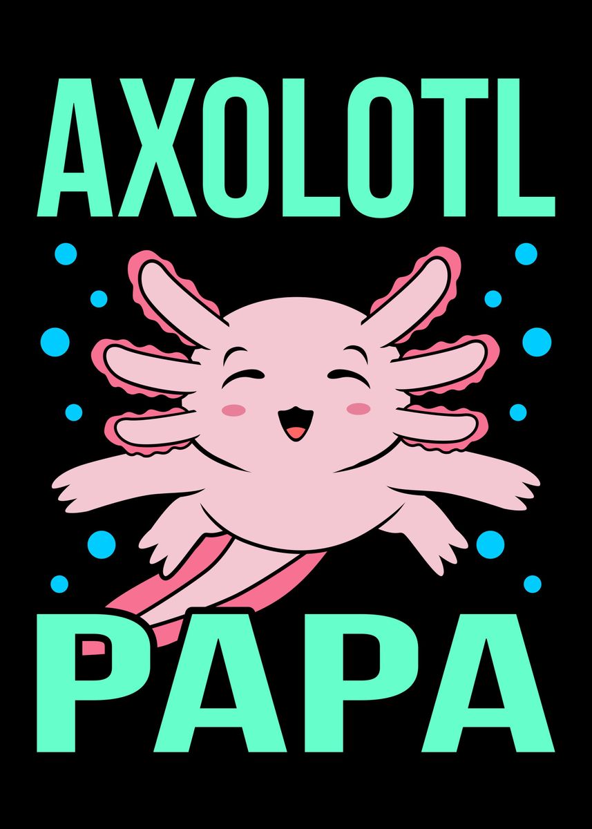 'Axolotl' Poster, picture, metal print, paint by Hexor | Displate