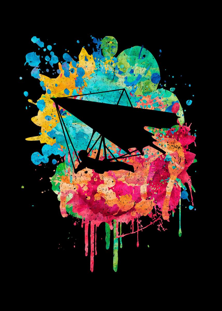 'Hang glider and delta' Poster by Lion Löwe | Displate