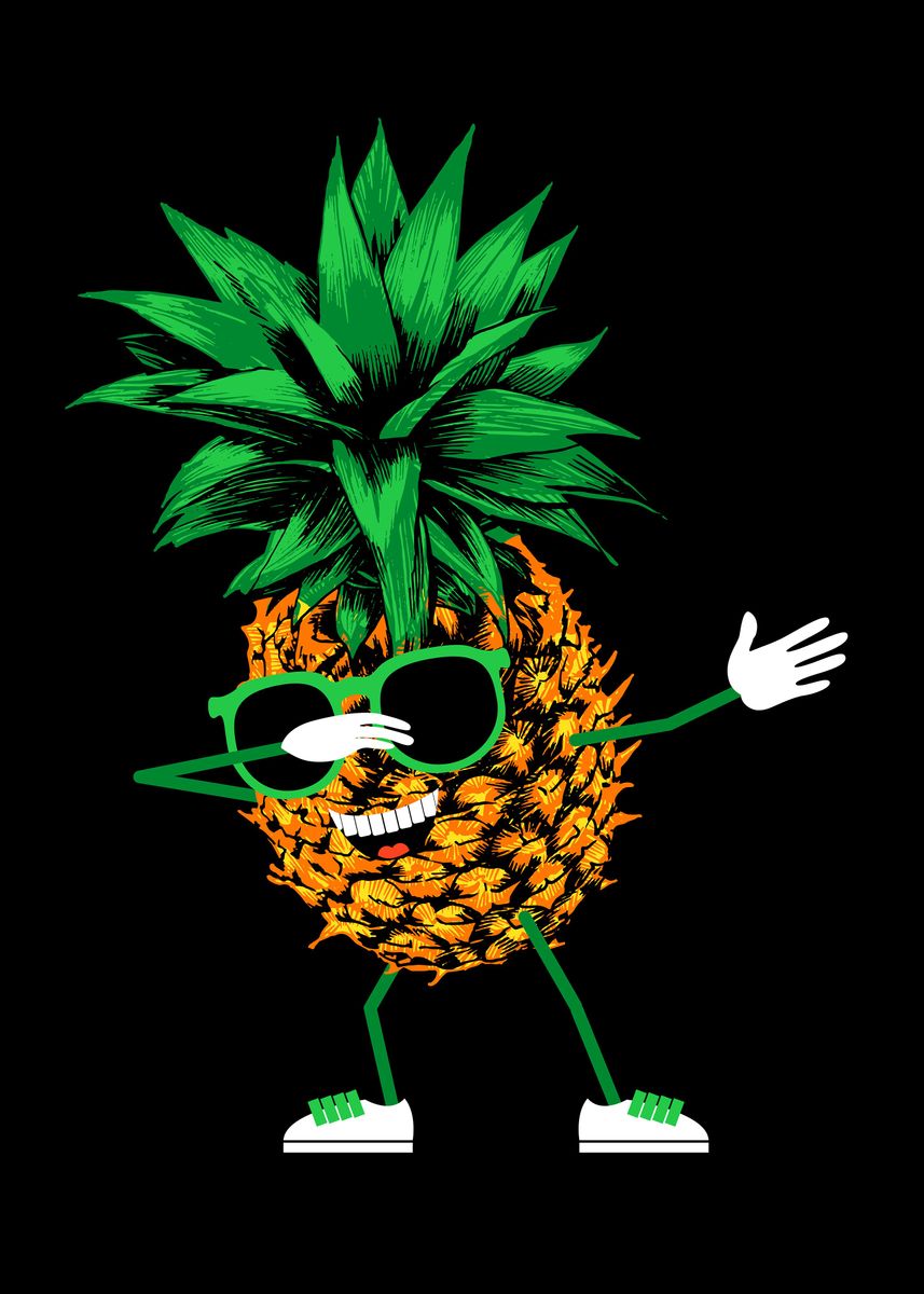 'Pineapple dab' Poster, picture, metal print, paint by MARINA ...