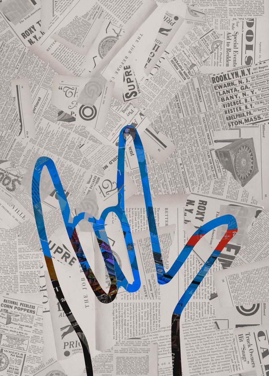 'Cool Collage Art' Poster, picture, metal print, paint by Simon Clement ...