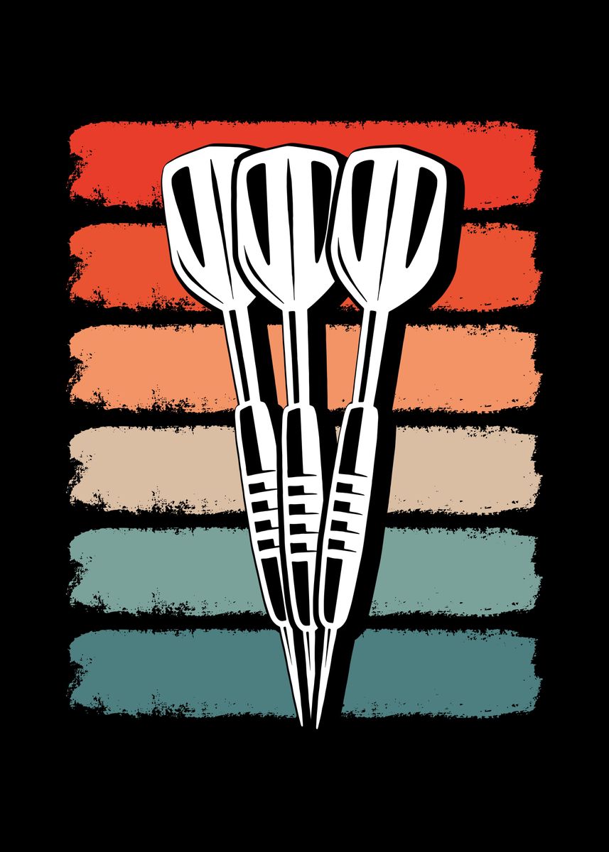 'Darts in vintage' Poster, picture, metal print, paint by BeMi | Displate