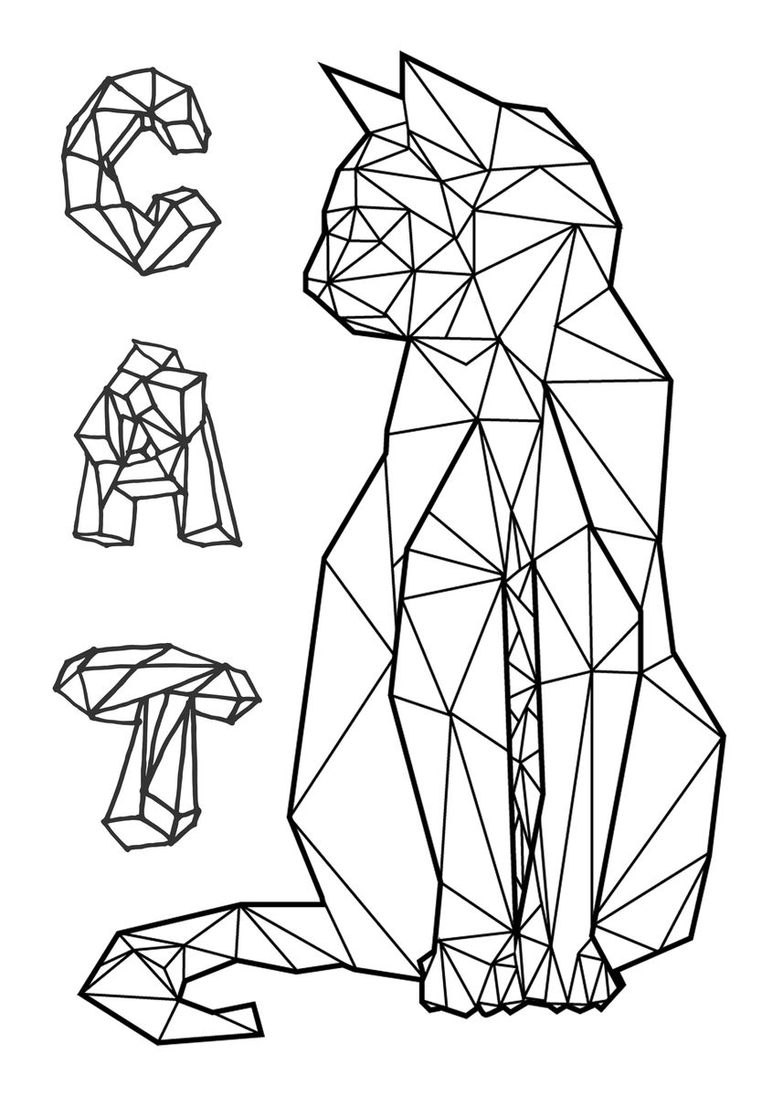 'Polygon Cat Animal' Poster by Max Ronn | Displate