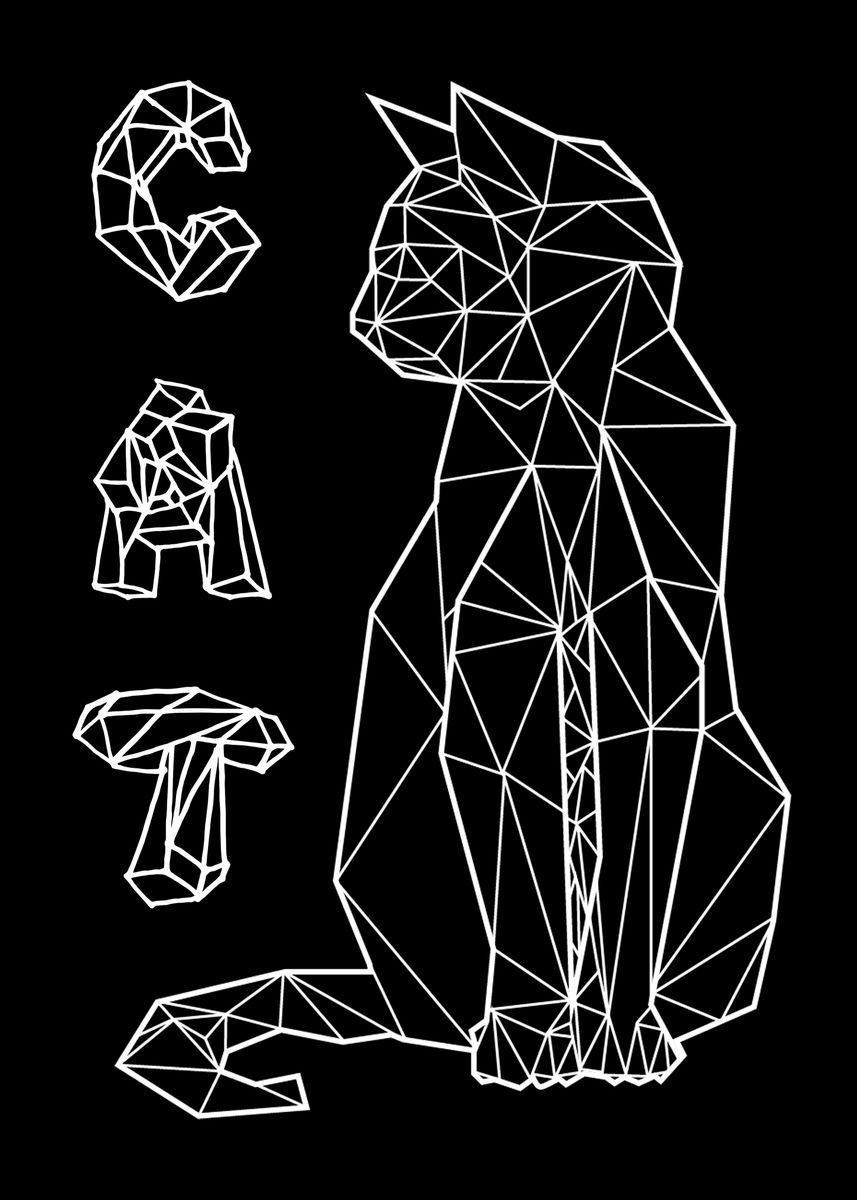 'Polygon Cat Animal' Poster, picture, metal print, paint by Max Ronn ...