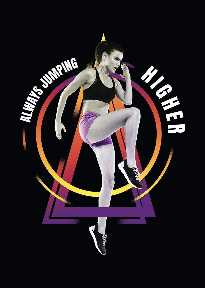 'Always Jumping Higher' Poster, picture, metal print, paint by Adam ...