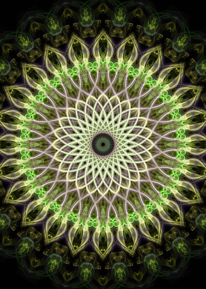 'Green mandala' Poster by Jaroslaw Blaminsky | Displate