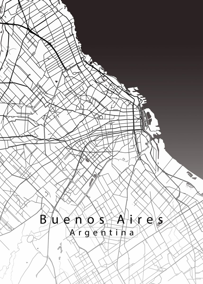 'Buenos Aires City Map' Poster by Robin Niemczyk | Displate