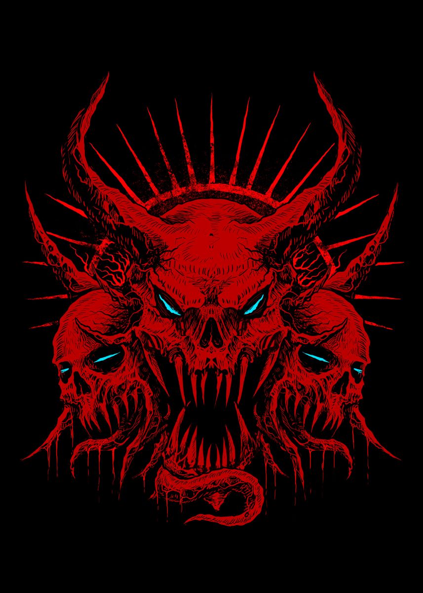 'Gothic Hell Demon heads' Poster, picture, metal print, paint by Gothic ...