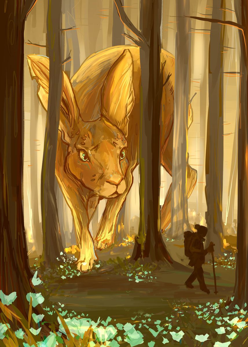 'Rabbit Rye' Poster, picture, metal print, paint by Grizarts | Displate