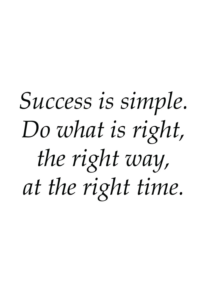 'Success Is Simple' Poster, picture, metal print, paint by CHAN | Displate