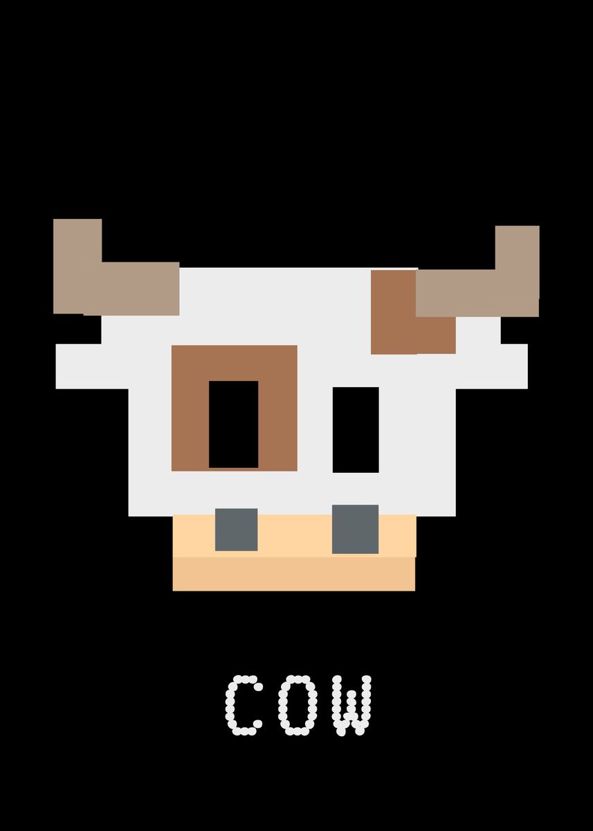 'pixel cow icon' Poster by Mshel Tyan | Displate