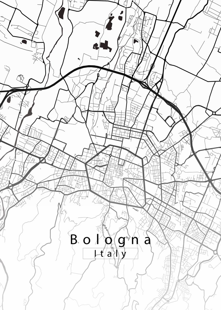 'Bologna City Map' Poster by Robin Niemczyk | Displate