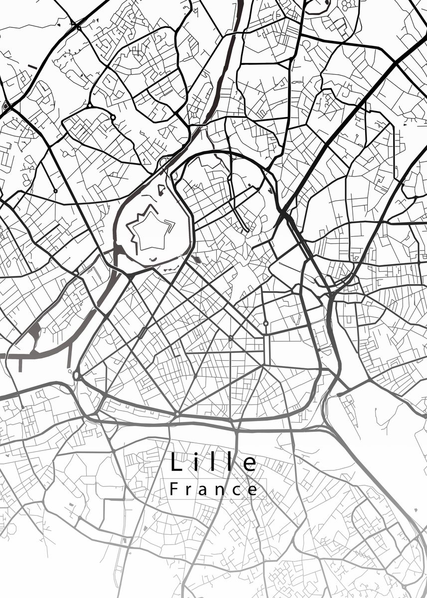 'Lille City Map' Poster by Robin Niemczyk | Displate