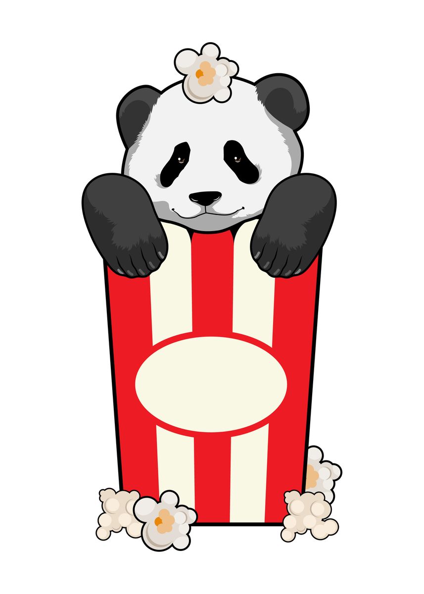 'Panda Popcorn' Poster, picture, metal print, paint by Markus Schnabel ...