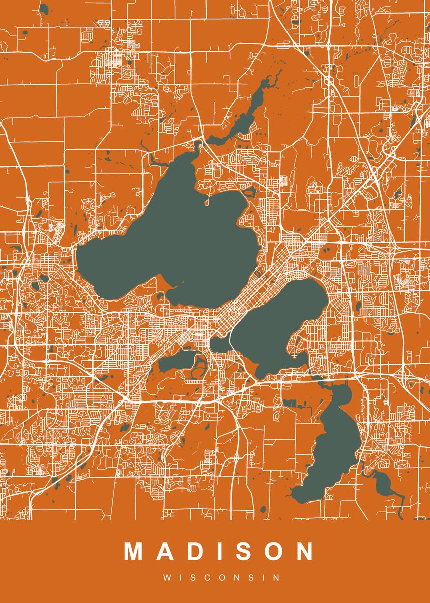 'MADISON Map WISCONSIN USA ' Poster by UrbanMaps | Displate