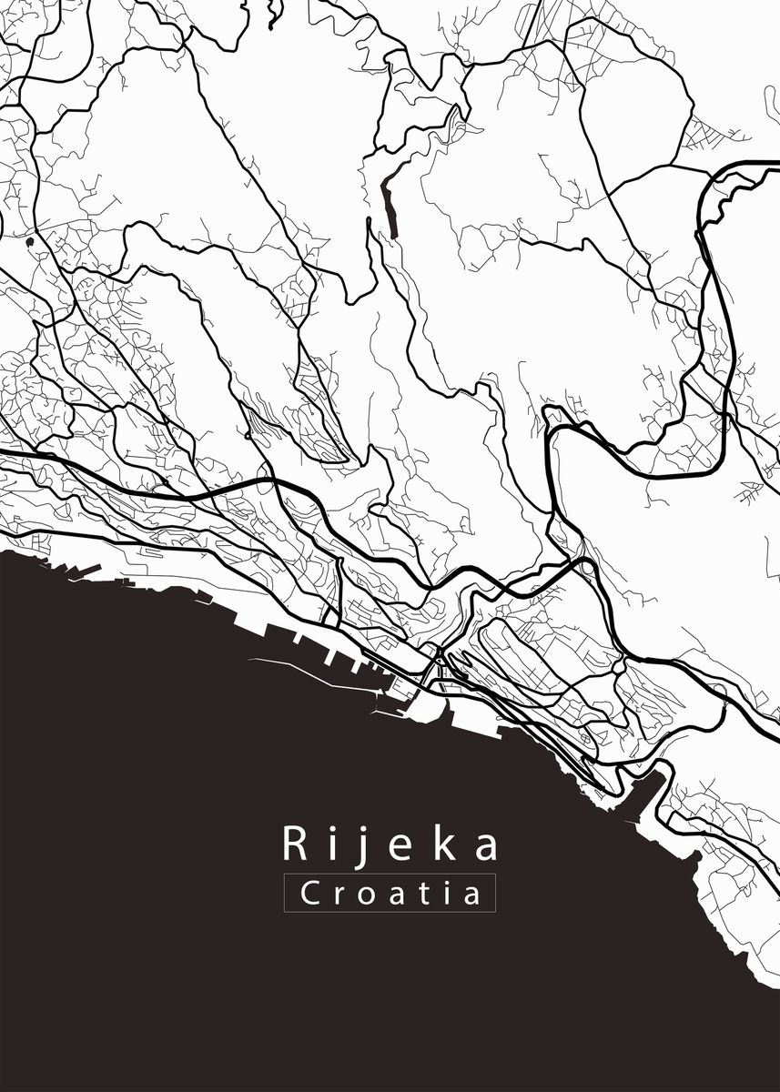 'Rijeka City Map' Poster by Robin Niemczyk | Displate