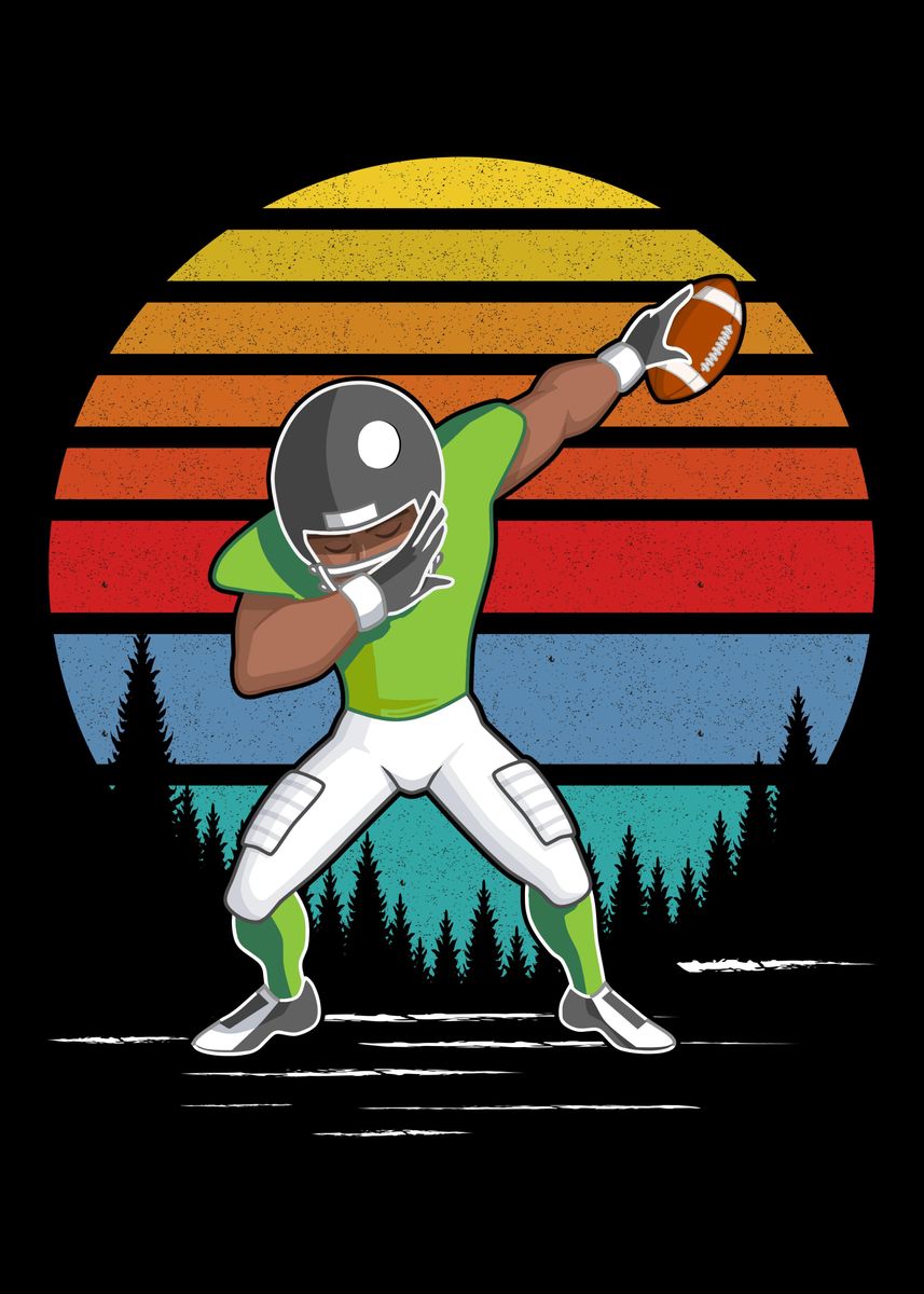 'Dabbing American Football' Poster, picture, metal print, paint by ...