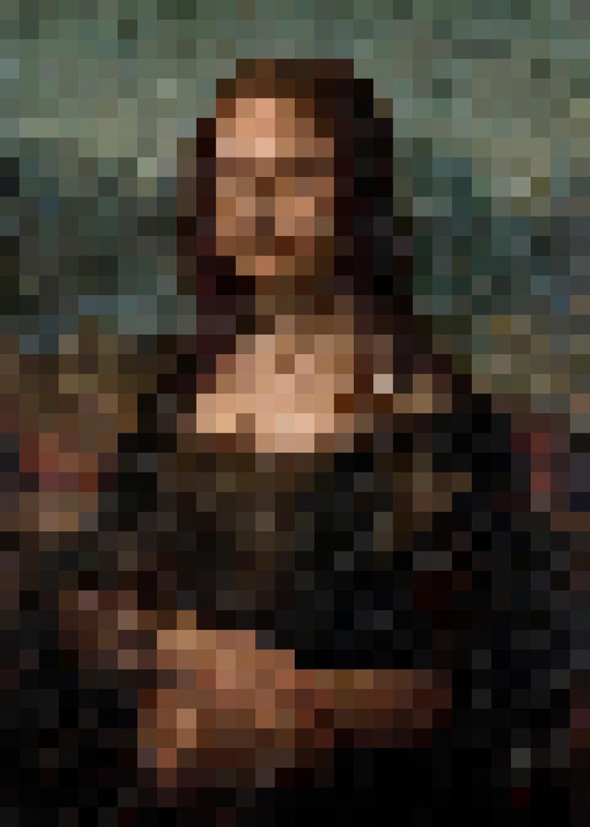 'Mona Lisa Pixel Art' Poster by Simon Clement | Displate