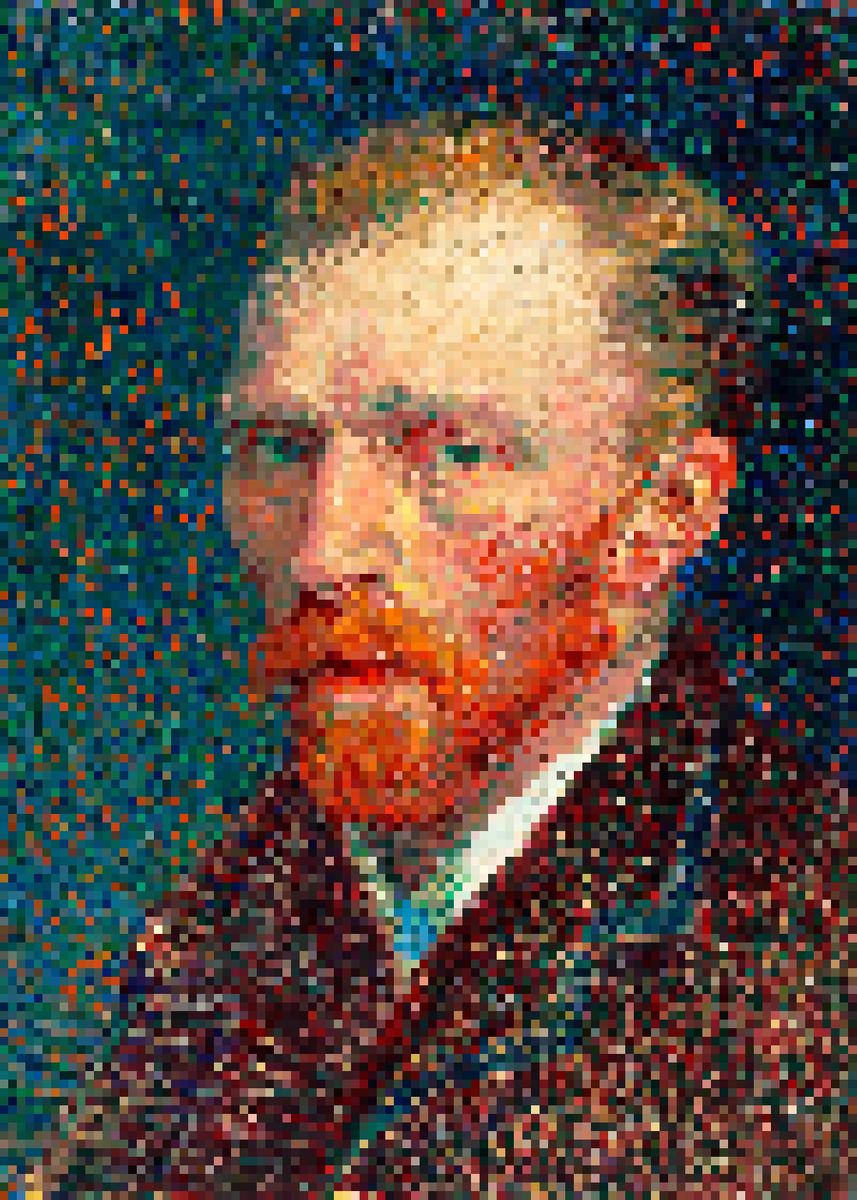 'Van Gogh Pixel Art' Poster, picture, metal print, paint by Simon ...