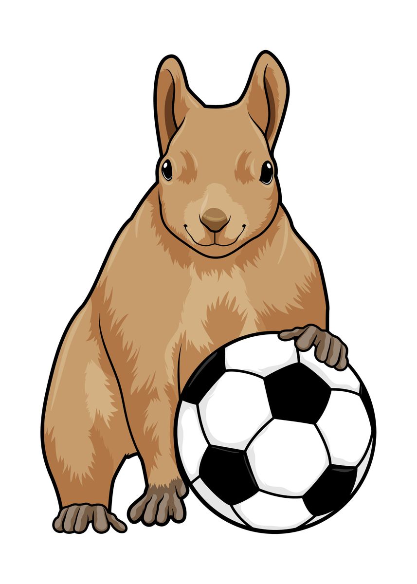 'Squirrel Soccer Sports' Poster by Markus Schnabel | Displate