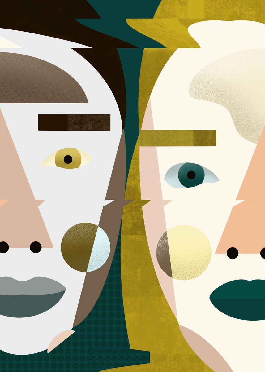 'Incontro' Poster, picture, metal print, paint by Massimo Zanini | Displate