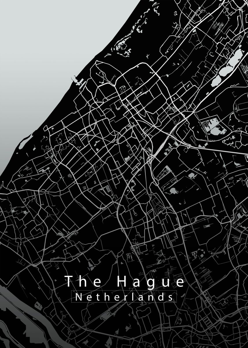 'The Hague City Map' Poster, picture, metal print, paint by Mapique ...