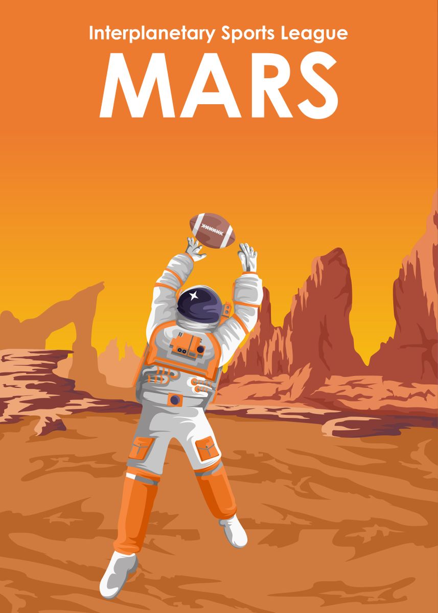 'Mars Football League' Poster, picture, metal print, paint by Jorn ...