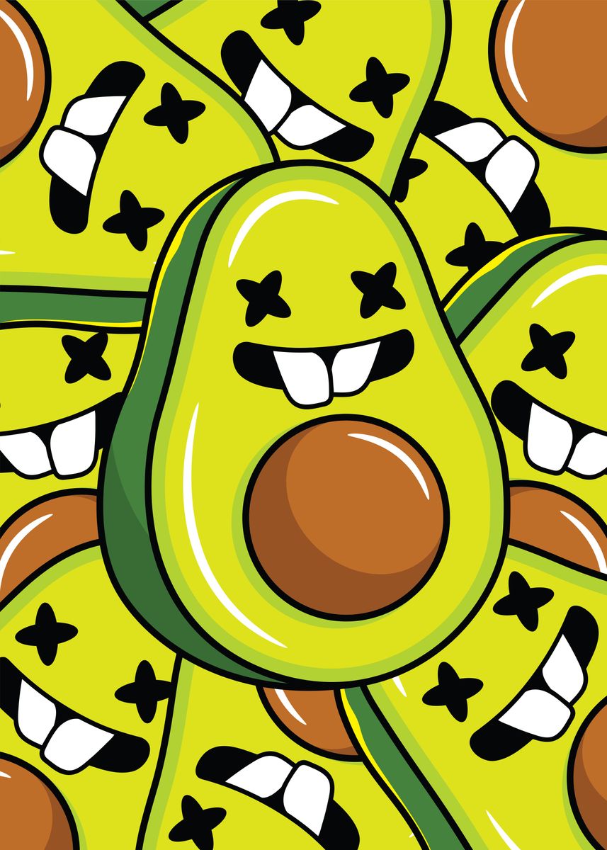 'Avocado Doodle' Poster by Bhing Rife | Displate