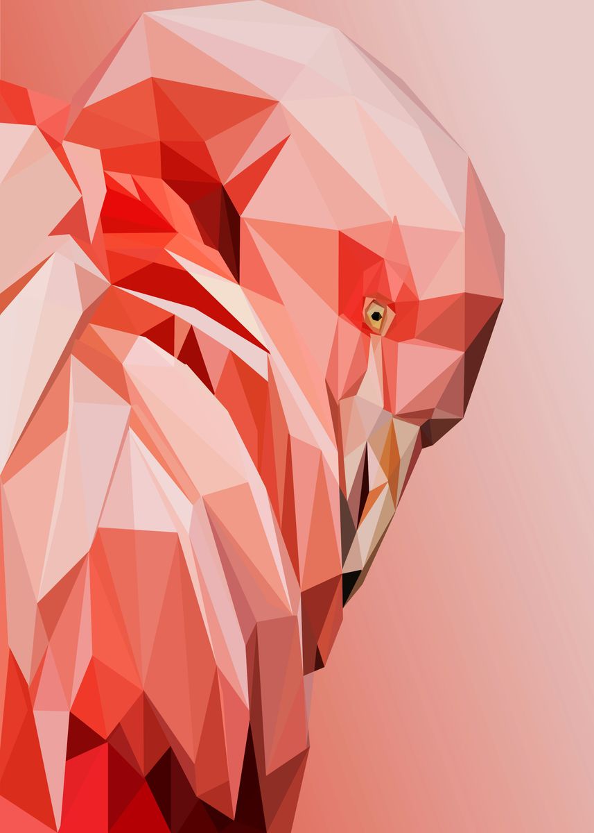 'flamingo' Poster, picture, metal print, paint by Lowpoly Posters ...
