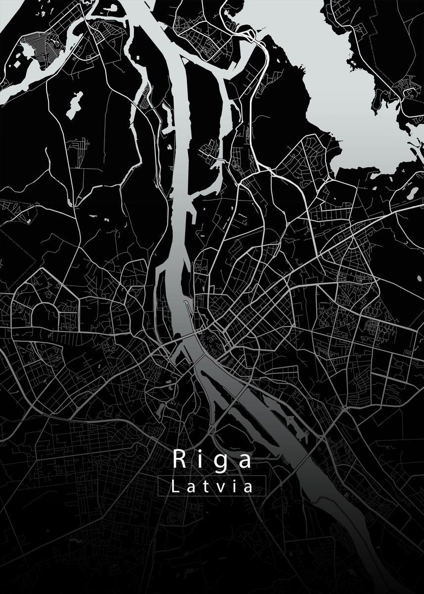 'Riga City Map' Poster by Robin Niemczyk | Displate